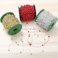 China Factory custom Silver Plastic Decorative Bead Garland, Pearl Beads Garland / Pearl String / Beaded Wire Garlands for sale