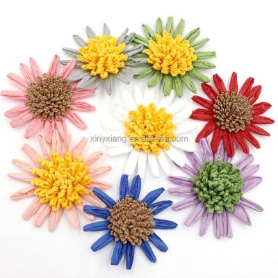 China Factory custom Handmade Raffia Flowers | Artificial Flowers   flower, Raffia woven Patches, Hand crocheted riffia flowers for sale