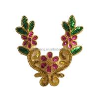 China Factory Wholesale Beaded Sequin Applique, Beaded Sequin Embroidered Appliques Sewing/Costume/Crafts/Victorian/Bridal for sale
