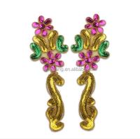 China Factory Wholesale Beaded Sequin Flower Applique, Fashion Appliques & Trims, Sequin Applique Beaded Patch Motif Self Adhesive for sale