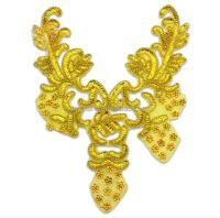 China Factory Wholesale Beaded Sequin Flower Applique Patch, Fashion Appliques & Trims, Pearls Bridal Applique ing for sale