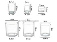 China Factory custom 7 oz Round Glass Flint Candle Jar, Various size Glass Candle Jars with wooden lids for sale