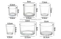 China Factory custom 7 oz Round Glass Flint Candle Jar, Various size Glass Candle Jars with wooden lids for sale