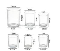 China Factory custom 7 oz Round Glass Flint Candle Jar, Various size Glass Candle Jars with wooden lids for sale