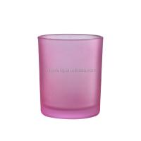 China Factory custom Frosted Glass Candle Jar With Wood Lid White Glass Candle Vessels, laser cut frosted glass candle holders for sale