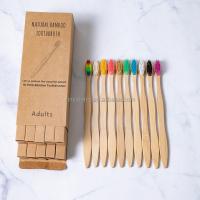 China Factory Wholesale Bamboo Toothbrushes with Charcoal Bristles, eco-friendly biodegradable bamboo toothbrushes for sale