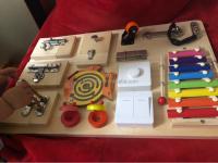 China Factory custom Montessori Wooden sensory Activity Board, child educational toys, Busy Boards Ideas for Toddlers for sale
