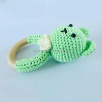 China Factory custom Baby toy Rattle Teething baby toy Grasping Teething Crochet, Handmade crochet bear teether for sale