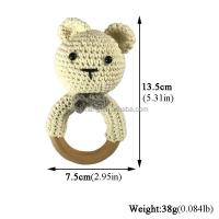 China Factory custom Baby toy Rattle Teething baby toy Grasping Teething Crochet, Handmade crochet bear teether for sale