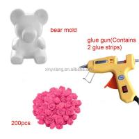 China Factory Wholesale&Custom 1Pc Valentines Polystyrene Styrofoam Foam Ball Rose Bear Heart Craft DIY Party, DIY rose bear kits for sale