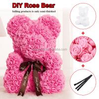China Factory Wholesale Rose Bear Homemade DIY Gift Kit, Foam Rose Bear Mold Foam Bear Modelling Home Wedding Decoration DIY Gifts for sale