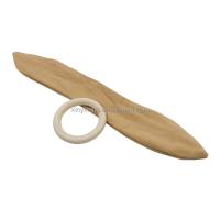 China Factory custom Baby Infant Wooden Teether Adorable Bunny Teething Ring Rabbit Ear Interesting Toy Bunny Teething Ring for sale