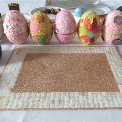 China Factory Direct Selling Processing and Custom Beaded Mat Hand-Made Cup Matdishes Disc Pad Dinner Flag Table Mat Tea Table Mat 01 for sale