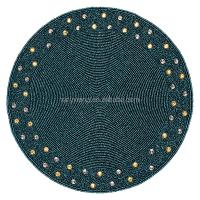 China Factory wholesale&custom Beaded Placemat Party Table Ware Xmas Wedding Decor Dinner Round Mat Plate, Rectangular Beaded Placemat for sale
