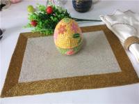 China Factory wholesale&custom Beaded Placemats For Dining Table, Wooden Bead Woven Placemat, Hand beads embroidery table runner 002 for sale