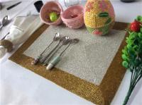 China Factory wholesale&custom Beaded Placemats For Dining Table, Wooden Bead Woven Placemat, Hand beads embroidery table runner 002 for sale