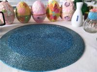 China Factory wholesale&custom Beaded Placemats For Dining Table, Wooden Bead Woven Placemat, Hand beads embroidery table runner  03 for sale