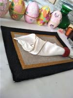 China Factory wholesale&custom Beaded Placemats For Dining Table, Wooden Bead Woven Placemat, Hand beads embroidery table runner 08 for sale
