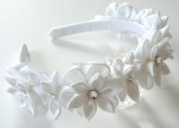 China Factory custom Kanzashi headband/Fabric flower hairband/Flower head band handmade Fabric flower hair accessory for sale
