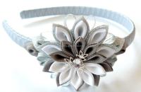China Factory custom Kanzashi headband/Fabric flower hairband/Flower head band handmade Fabric flower hair accessory for sale
