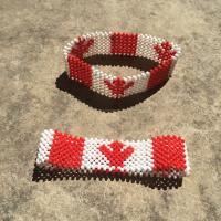 China Factory custom Beaded flag bracelet, American flag bracelets for sale