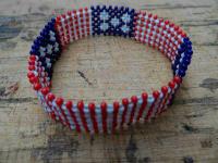 China Factory custom Beaded flag bracelet, American flag bracelets for sale