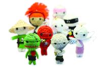 China Factory custom Voodoo String Doll Keychain, Voodoo doll keyring, voodoo rag novelty dolls for sale