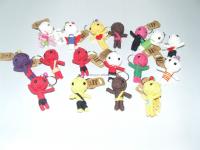 China Factory custom Voodoo String Doll Keychain, Voodoo doll keyring, voodoo rag novelty dolls for sale