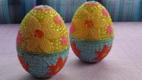 China Factory custom Beaded Easter egg, Hand embroidery sequins chocolate box, Handmade beaded chocolate egg for sale