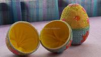 China Factory custom Beaded Easter egg, Hand embroidery sequins chocolate box, Handmade beaded chocolate egg for sale