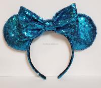 China Factory custom Mickey Ears Headbands Sequin Hair Band Accessories for Women Girls Cosplay Party, Sequin Mouse Ears Headband for sale