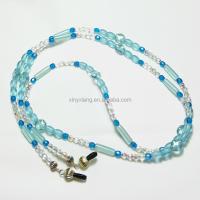 China Factory Wholesale Beaded Lanyard for ID Badge or Eyeglasses, Multi Color Czech Glass Bead Lanyard Eyeglass ID & Badge Holder for sale