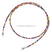 China Factory Wholesale Beaded glasses chain eyeglass face cover lanyard sunglasses, MultiColor Beads Lanyard Eyeglass Badge ID Holder for sale