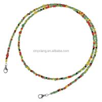 China Factory Wholesale Beaded glasses chain eyeglass face cover lanyard sunglasses, MultiColor Beads Lanyard Eyeglass Badge ID Holder for sale