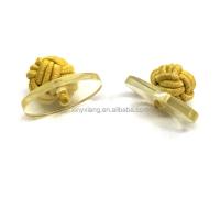 China Factory wholesale Single Rope Knot Cufflinks Polyester Plain Formal Wedding Accessory, Men's Silk Knot Cufflink for sale
