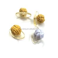 China Factory wholesale Single Rope Knot Cufflinks Polyester Plain Formal Wedding Accessory, Men's Silk Knot Cufflink for sale