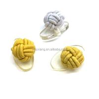 China Factory wholesale Single Rope Knot Cufflinks Polyester Plain Formal Wedding Accessory, Men's Silk Knot Cufflink for sale