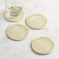 China Factory custom beaded coaster, handmade glass beads animal style cup mat, placemat, table runner for sale