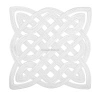 China Factory wholesale&custom Passementerie Placemats, Handmade woven placemat, Chinese knot rope weaving flower table mat for sale