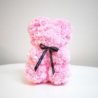China Factory custom Rose Bear Teddy Bear with Eternal Flowers for Romantic Valentine's Day Gift Wedding Party Decoration for sale