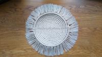 China Factory Wholesale Handmade Macrame Coasters, Cotton Rope Braided Placemats, Round shape Table Decoration, Heat Resistant Cup Mat for sale