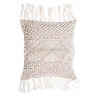 China Factory custom Macrame Cushion Cover with Fringe, Hand Woven Knotted Diamond Cushion, Macrame Hobo Envelope Pillow Cover for sale