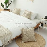 China Factory Wholesale Macrame Handmade Woven Knotted Pillow Cover, Macrame Cushion Case for Bed Sofa Couch Bench Car Home Decor Gift for sale