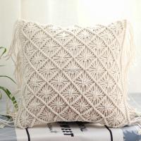 China Factory custom Macrame pillow cover Boho cushion cover 100% cotton wedding decor, Macrame Cushion Case Throw Pillow Covers for sale