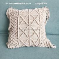 China Factory custom Macrame pillow cover Boho cushion cover 100% cotton wedding decor, Macrame Cushion Case Throw Pillow Covers for sale