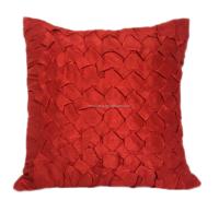China Factory custom cushions with canadian smocking, Smocked Filled Cushion, Throw Pillow with Smocked Basket Weave for sale