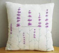 China Factory custom Hand Embroidered Letters Cushion, Hand Embroidered Beaded Throw Pillow Cover, Embroidered flower pillow cover for sale
