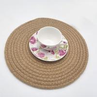 China Factory wholesale&custom Cotton And Flax Rope Weave Coasters Round Placemat Package Table Mat Gifts, straw woven round placemats for sale