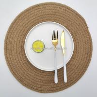 China Factory wholesale&custom Cotton And Flax Rope Weave Coasters Round Placemat Package Table Mat Gifts, straw woven round placemats for sale