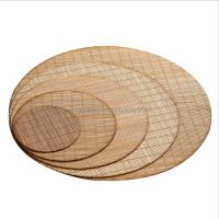 China Factory wholesale&custom Kitchen Household Non-slip Waterproof Woven Round Dining Table Mat Natural Bamboo Coasters for sale